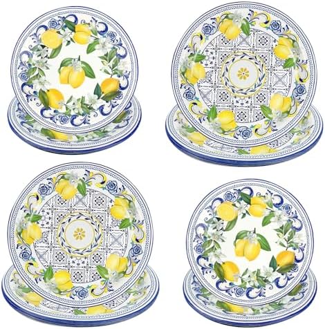 Amazon.com: CIEOVO 60 Count Capri Lemon Party Tableware - Disposable ...