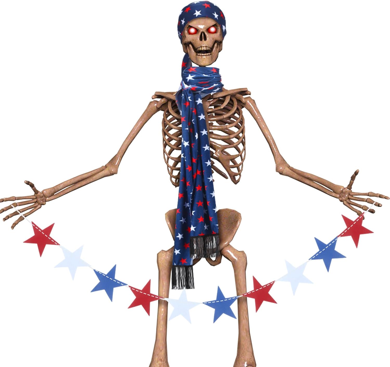 Amazon.com: Leitee 3 Pcs 12 ft Skeleton Patriotic Star Accessories 4th ...