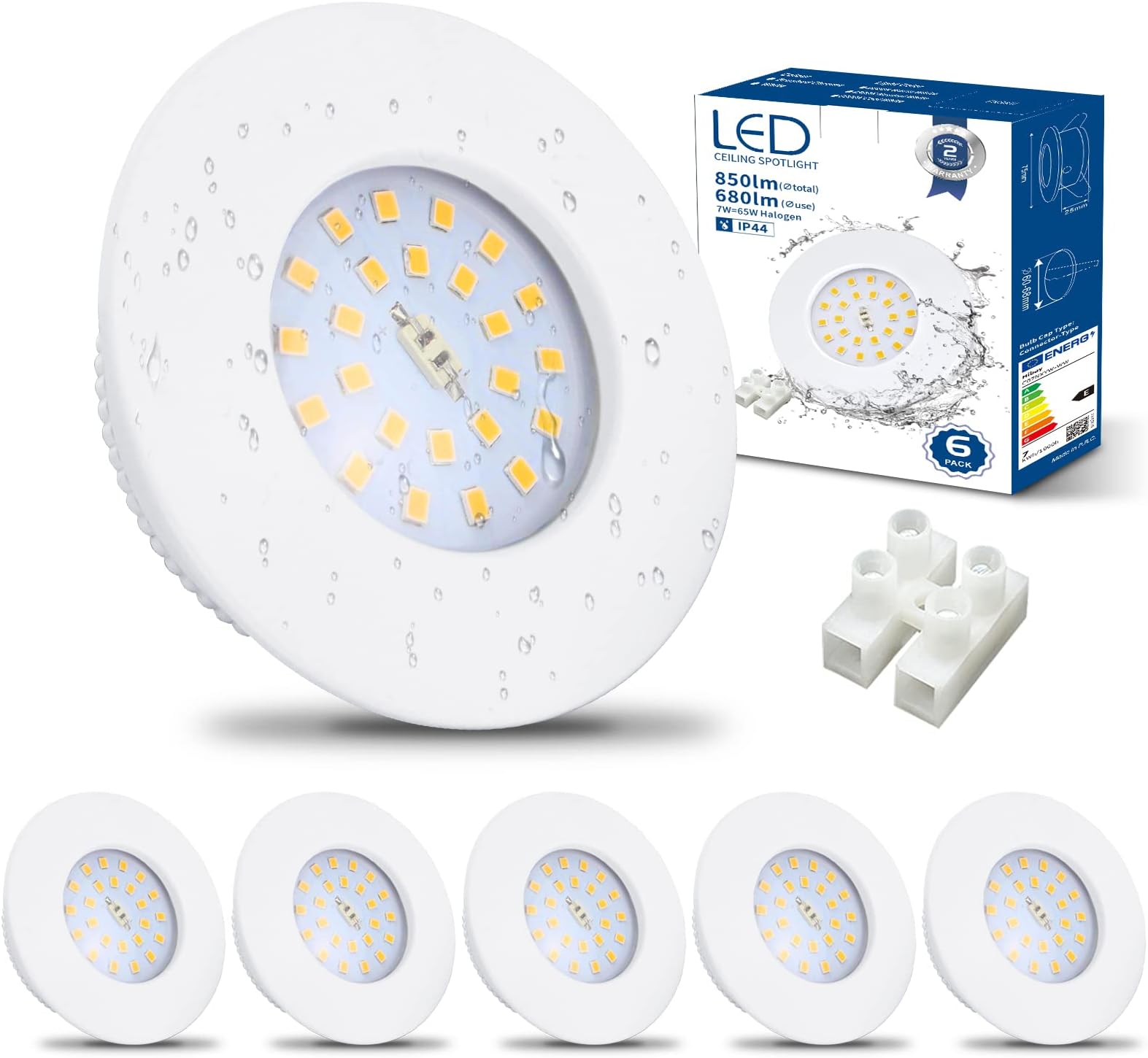 B.K.Licht - Lot de 6 spots LED encastrables 230V, spots LED orientables ...