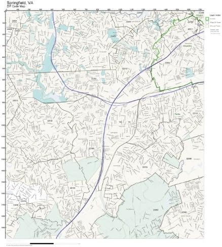Amazon.com: Working Maps Zip Code Wall Map of Springfield, VA Zip Code ...