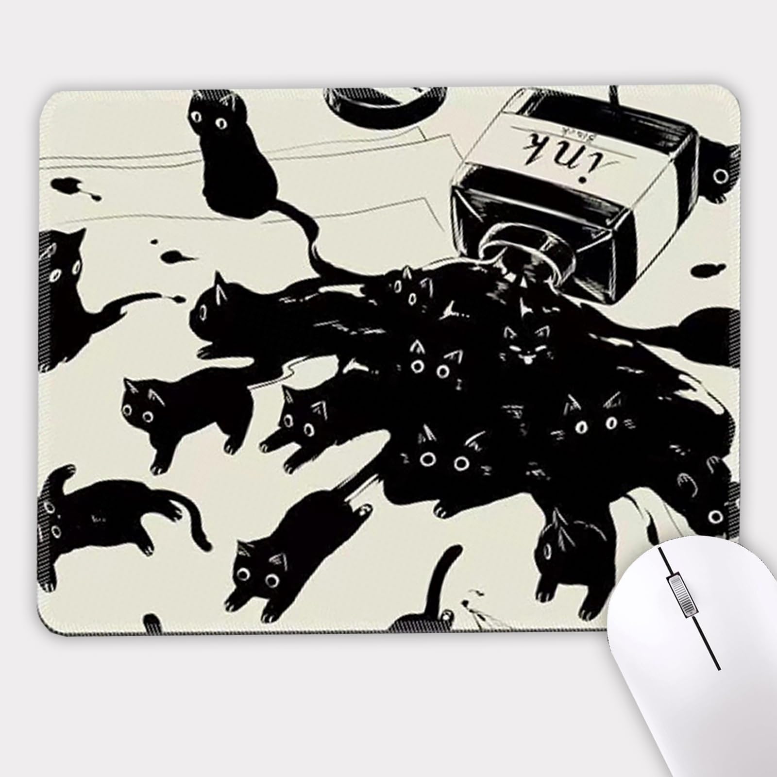 Amazon.com: Cute Black Cat Mouse Pad,Kawaii Anime Cat Mouse Pads for ...