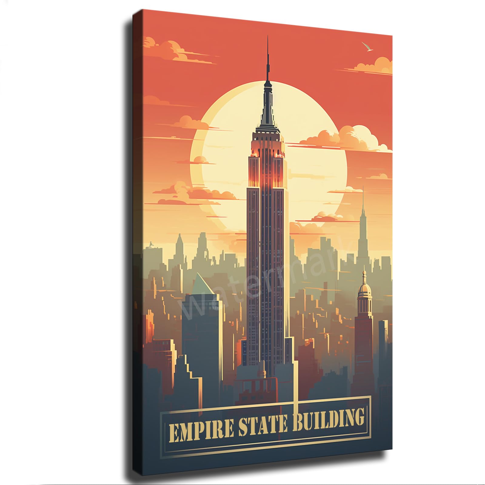 Empire State Building Art Deco Poster