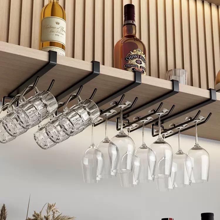 Seebemxx - Soporte para copas de vino debajo del gabinete, 2 unidades ...
