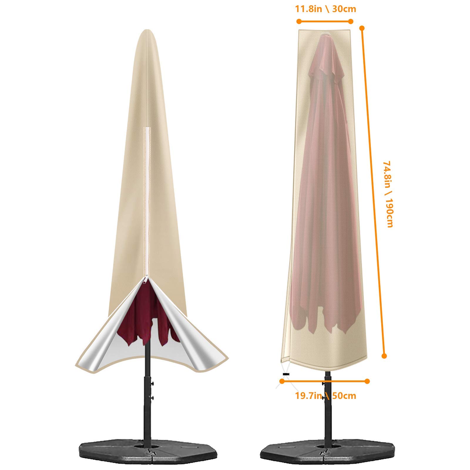 Umbrella Cover,for 7-11ft Patio Umbrella Cover,420D PVC Coating Outdoor ...