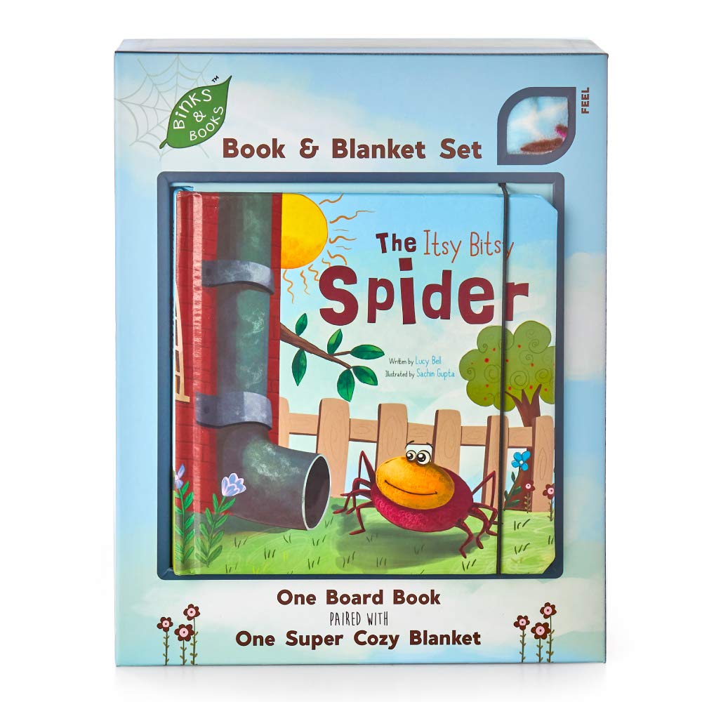 Binks & Books Baby Blanket & Nursery Rhyme Book Set | Itsy Bitsy Spider ...