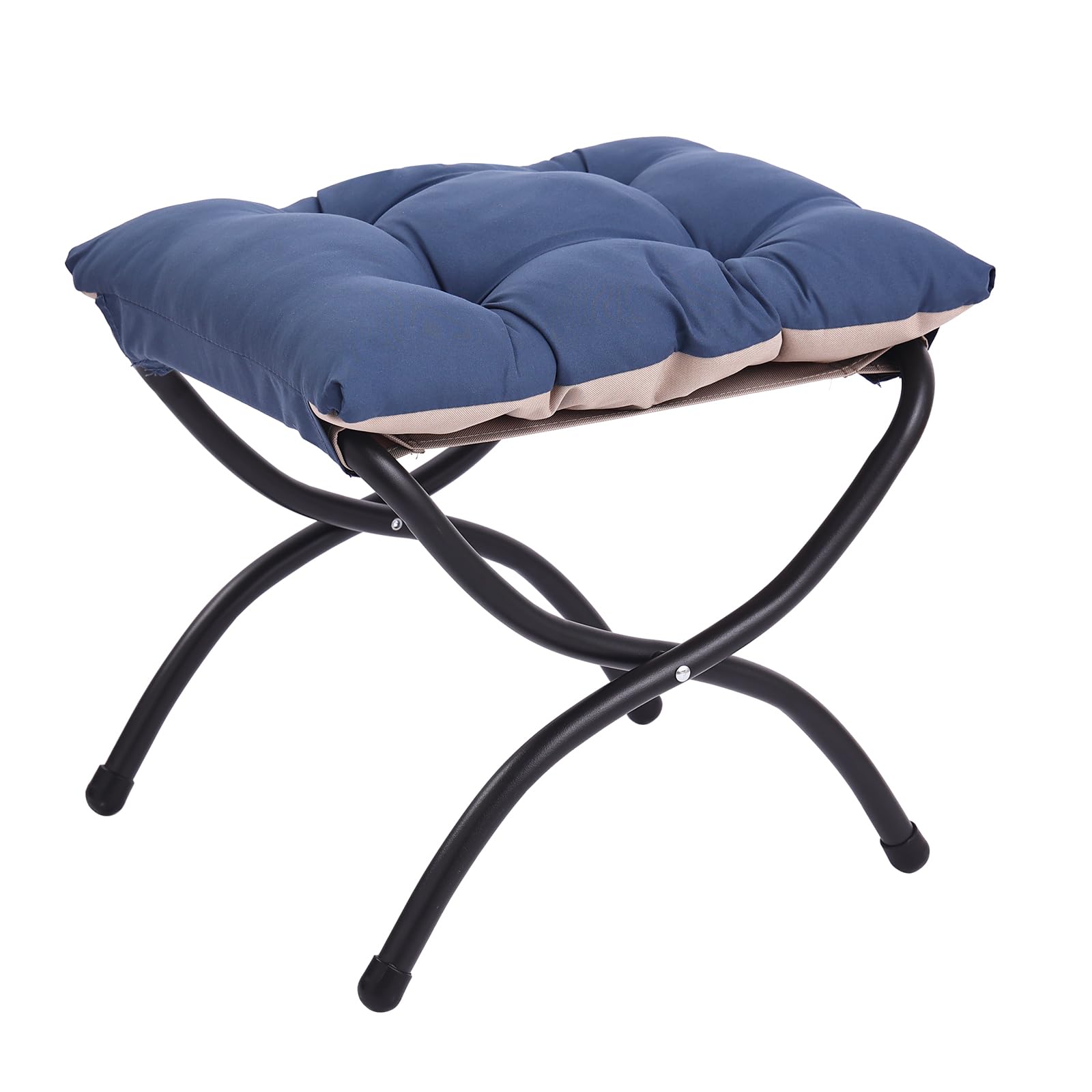 LITA Folding Upholstered Footrest Stool, Modern Small Portable Accent ...