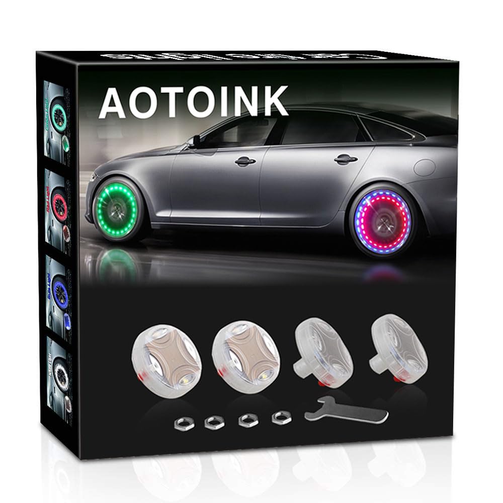 Amazon.com: AOTOINK Car Wheel Tire Lights, 4Pcs Solar LED Car Wheel ...