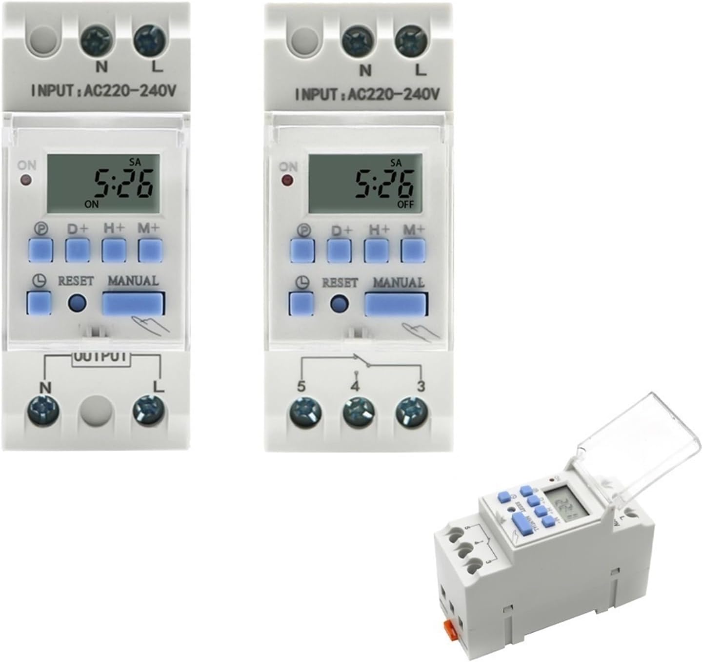2 Wire Weekly 7 Days Programmable Digital TIME Switch Relay Timer ...
