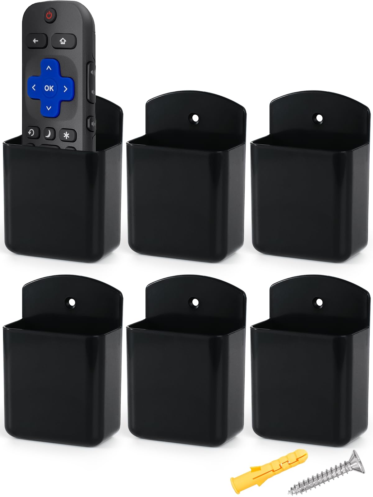 Amazon.com: 6 Pack Remote Control Holder Wall Mount, TV Remote Holder ...