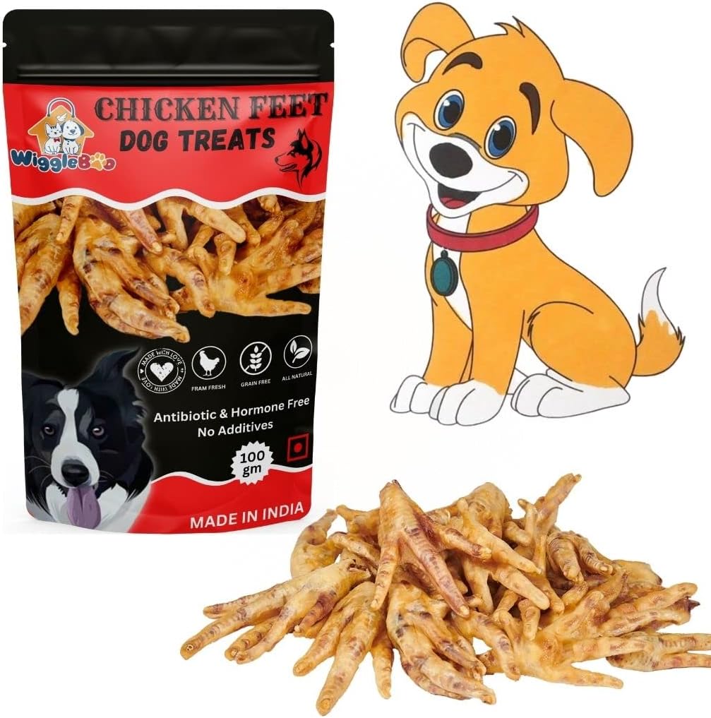Buy WiggleBoo Natural and Nutritious Dried Chicken Feet Treats for Dog ...