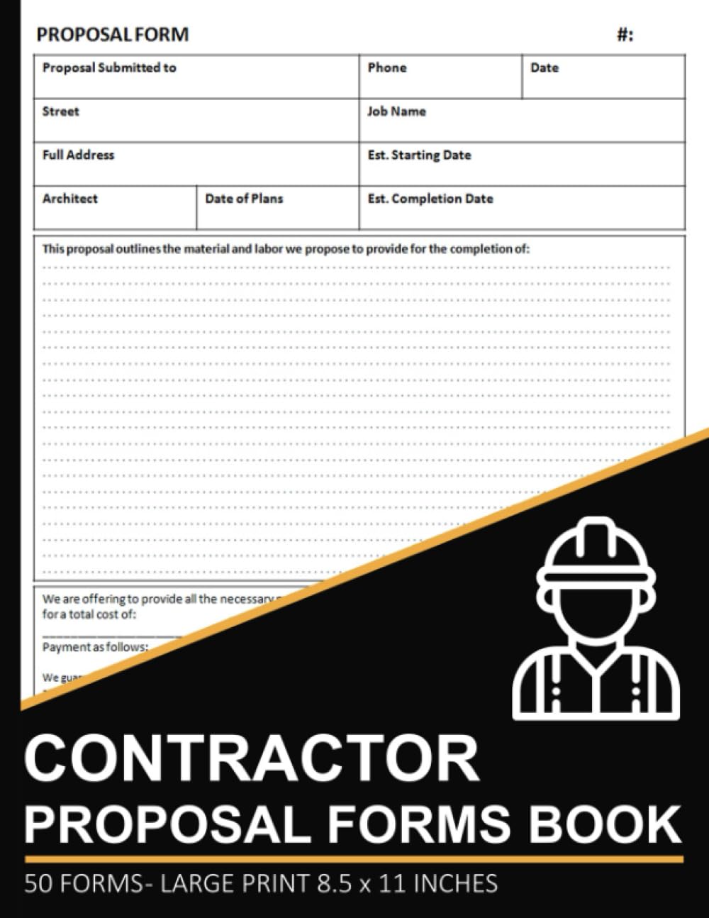 Contractor Proposal Forms Book: Bid Proposal Form for Contractors | 50 ...