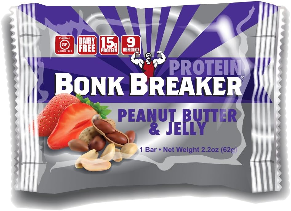 Amazon.com: Bonk Breaker High Protein Bar, Peanut Butter and Jelly, 2.2 ...