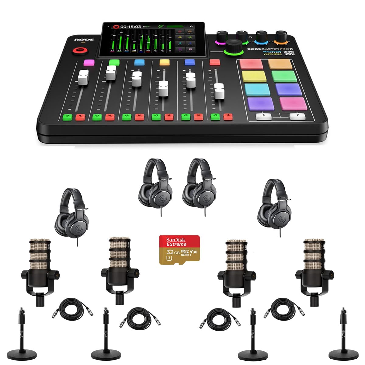 Amazon.com: Rode RODECaster Pro II Integrated Audio Production Studio ...