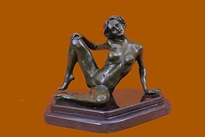 Amazon Bronze Erotic Sculpture Nude Art Sex Statue Signed Deco
