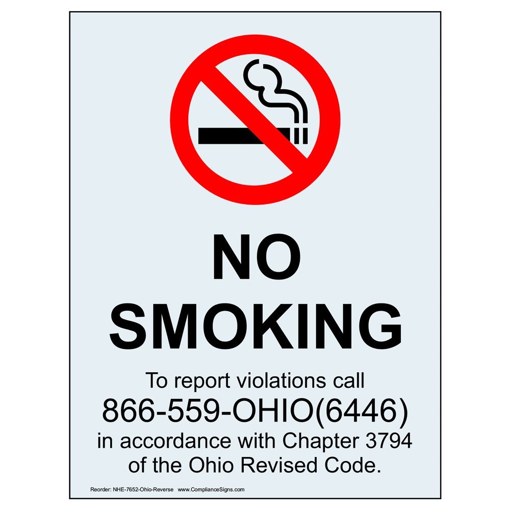 ComplianceSigns.com No Smoking Window Cling Label Decal, 5x3.5 in. 4 ...