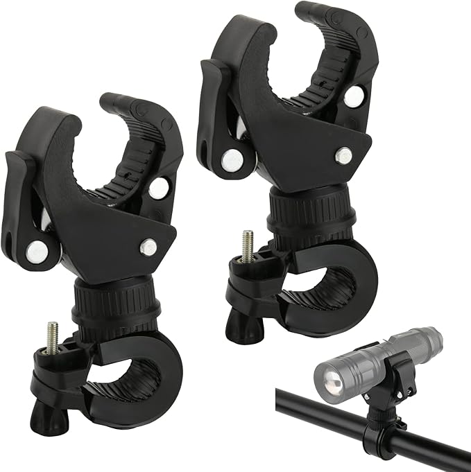 Amazon.com : Cosmos 2 Pcs Bike Flashlight Mount Holder Universal ...