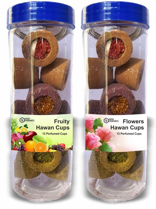 Parag Fragrances Flowers & Fruits Dhoop Hawan Cups Sambrani/Pure ...