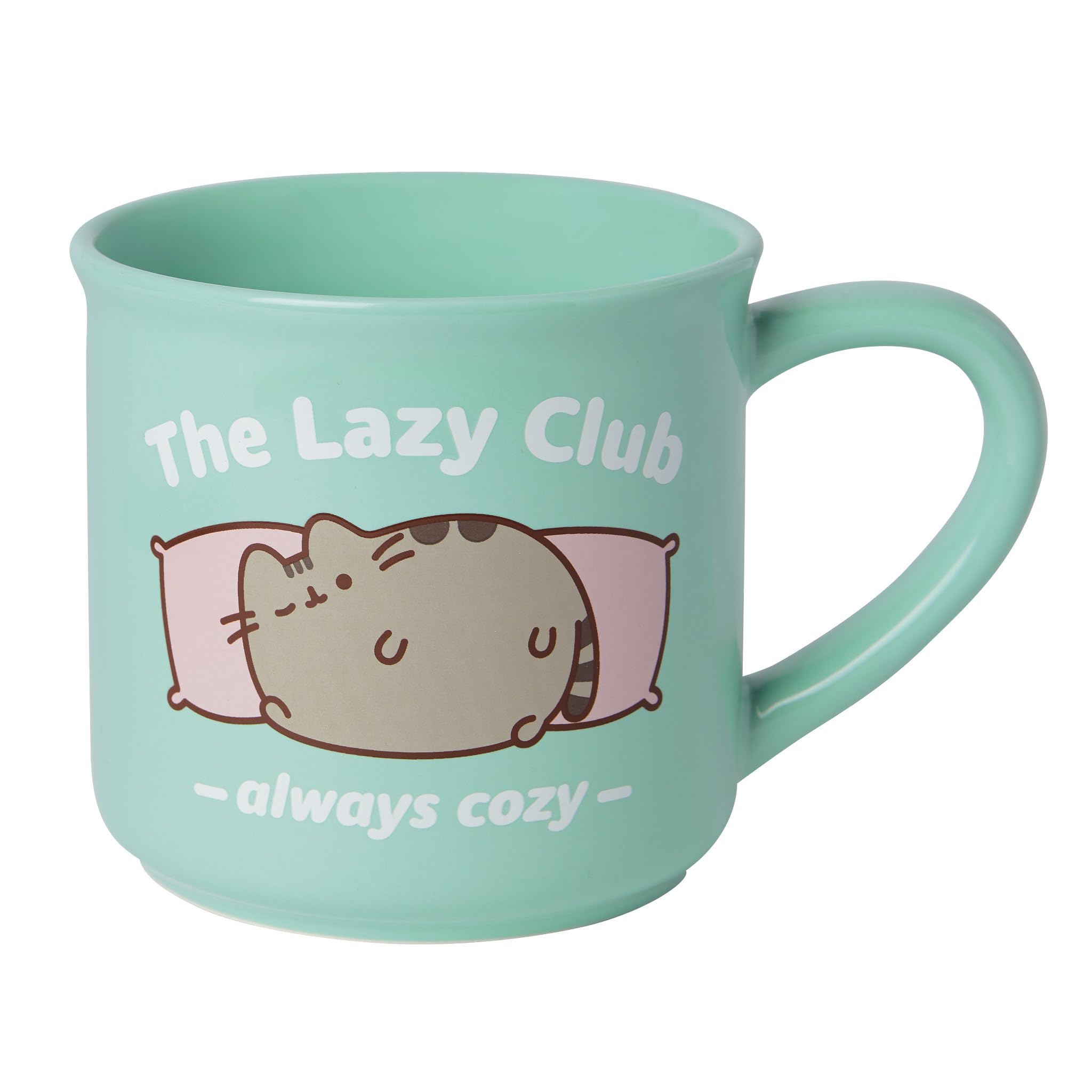 Amazon.com | Enesco Pusheen the Cat the Lazy Club Always Cozy Coffee ...