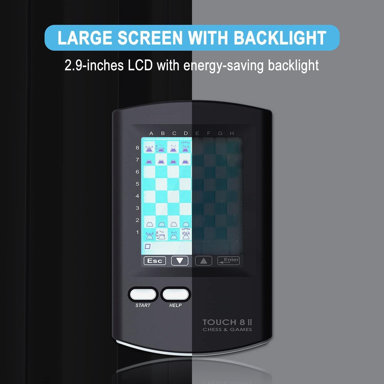 Vonset Touch Electronic Chess: 8 in 1 Handheld Chess Game with Large ...