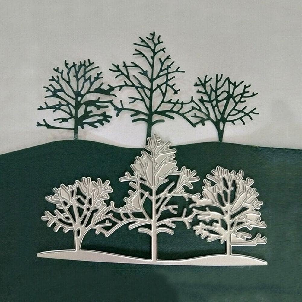 Amazon.com: 3Pcs/Set Silver Tree Metal Die Cuts, Tree Cutting Dies ...