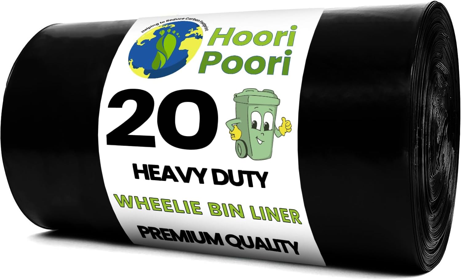 HooriPoori 20 super strong Heavy Duty Wheelie Bin Liners 240 Litre ...