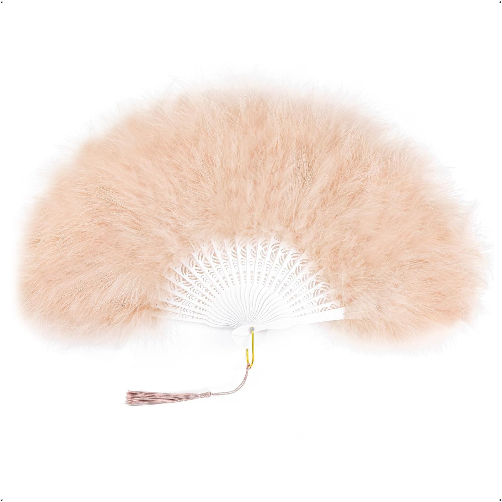 Snapklik.com : Marabou Feather Fan 20s Vintage Folding Fan Flapper Hand ...