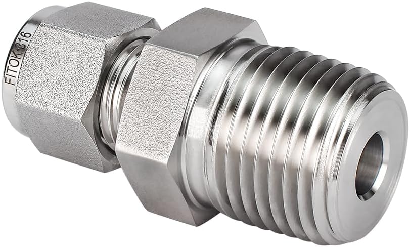 FITOK 316 Stainless Steel Compression Tube Fitting Male Connector 1/4 ...
