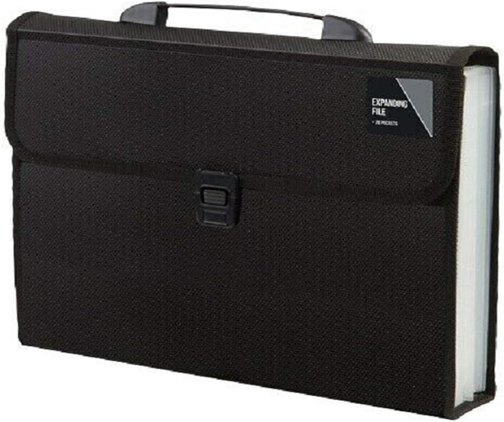 20 Pocket Expanding Box File Organiser for A4 Documents Paper Foolscap ...
