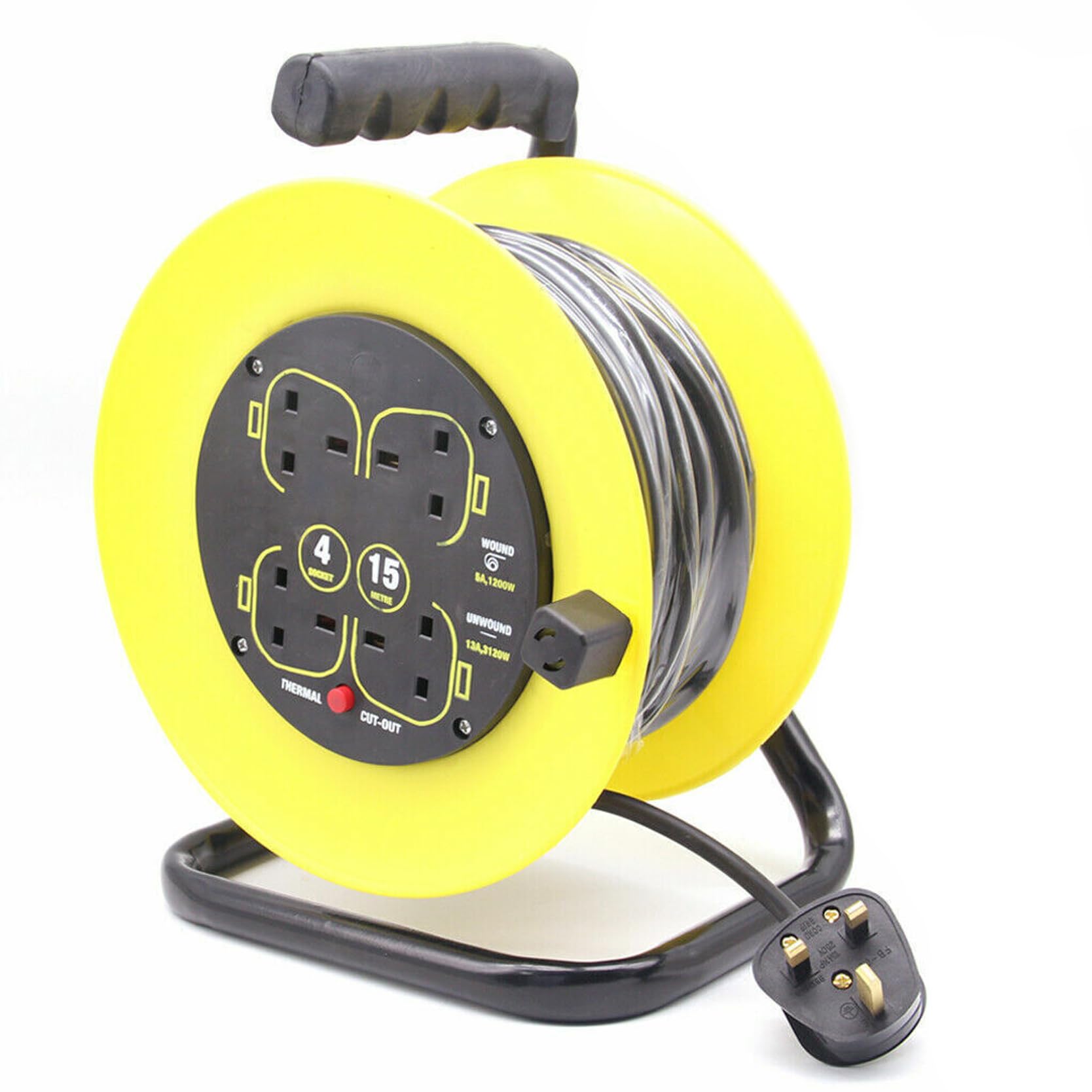 Buy 13A Electrical Extension Reel, 4 Sockets Cable Reel with Winding ...