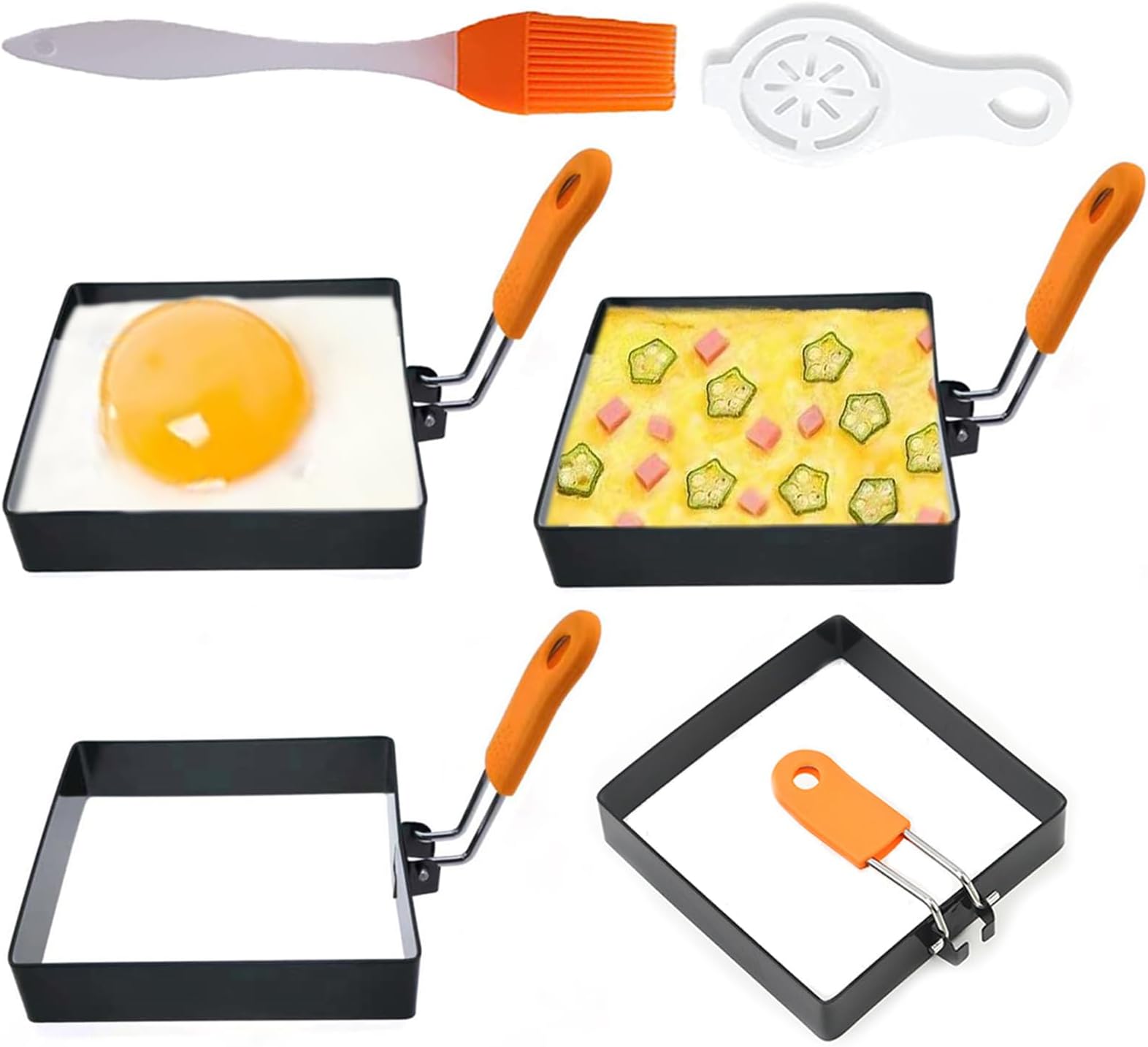 Amazon.com: Egg Muffins Omelet Maker, Egg Shaper, Egg Ring 2Pcs 4 Inch ...