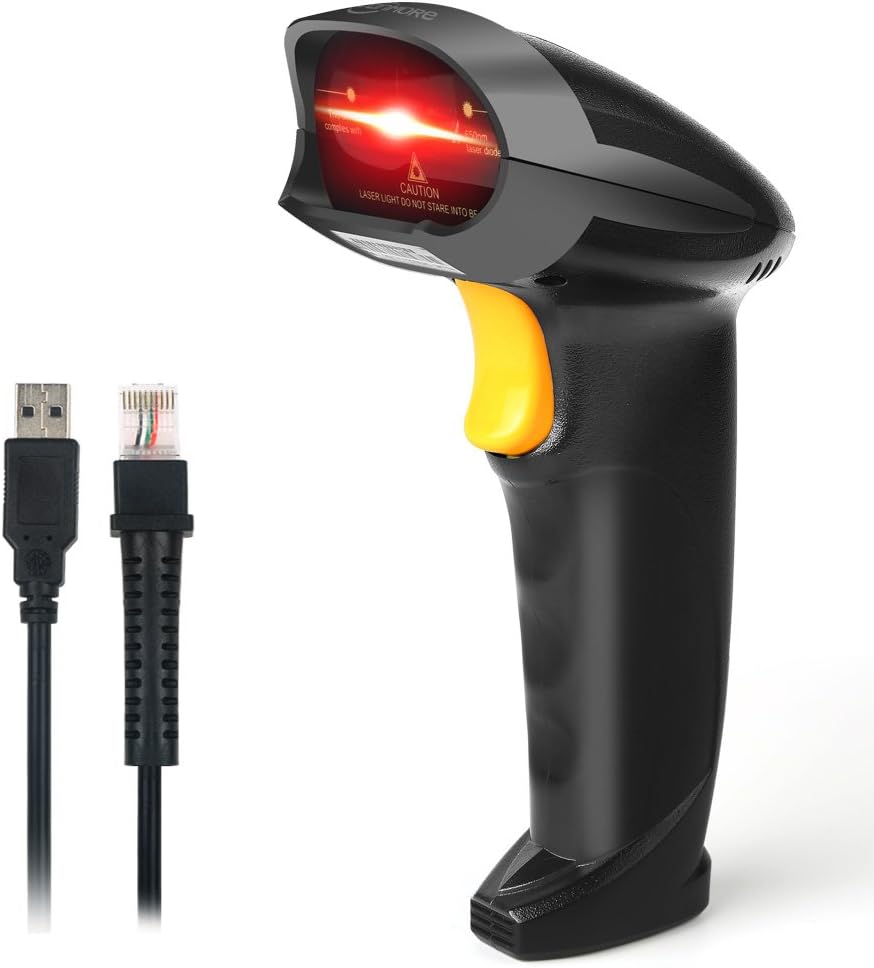 Amazon.com: Handheld USB Barcode Scanner Wired 1D Bar Code Reader with ...