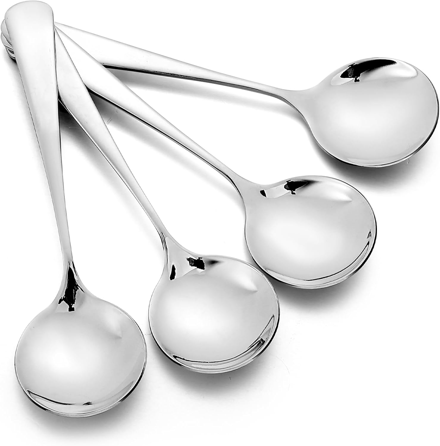 Stainless Steel Soup Spoons, Easy-Clean Round Soup Spoon, Soup Spoons ...