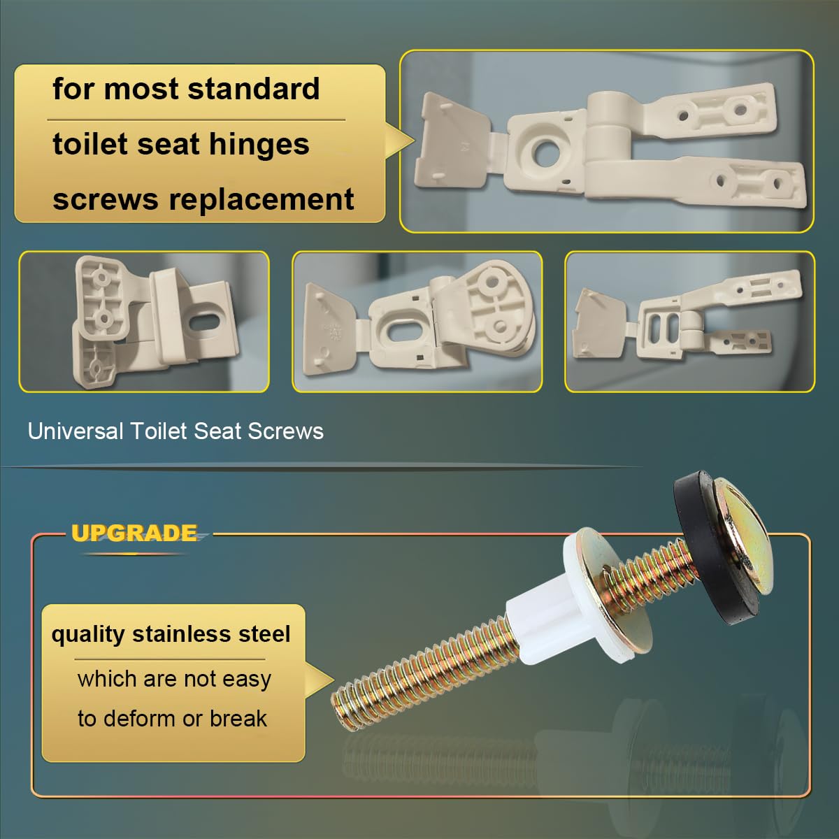 Snapklik.com : NZRAQK 2Pcs Universal Toilet Seat Screws, Steel Toilet ...