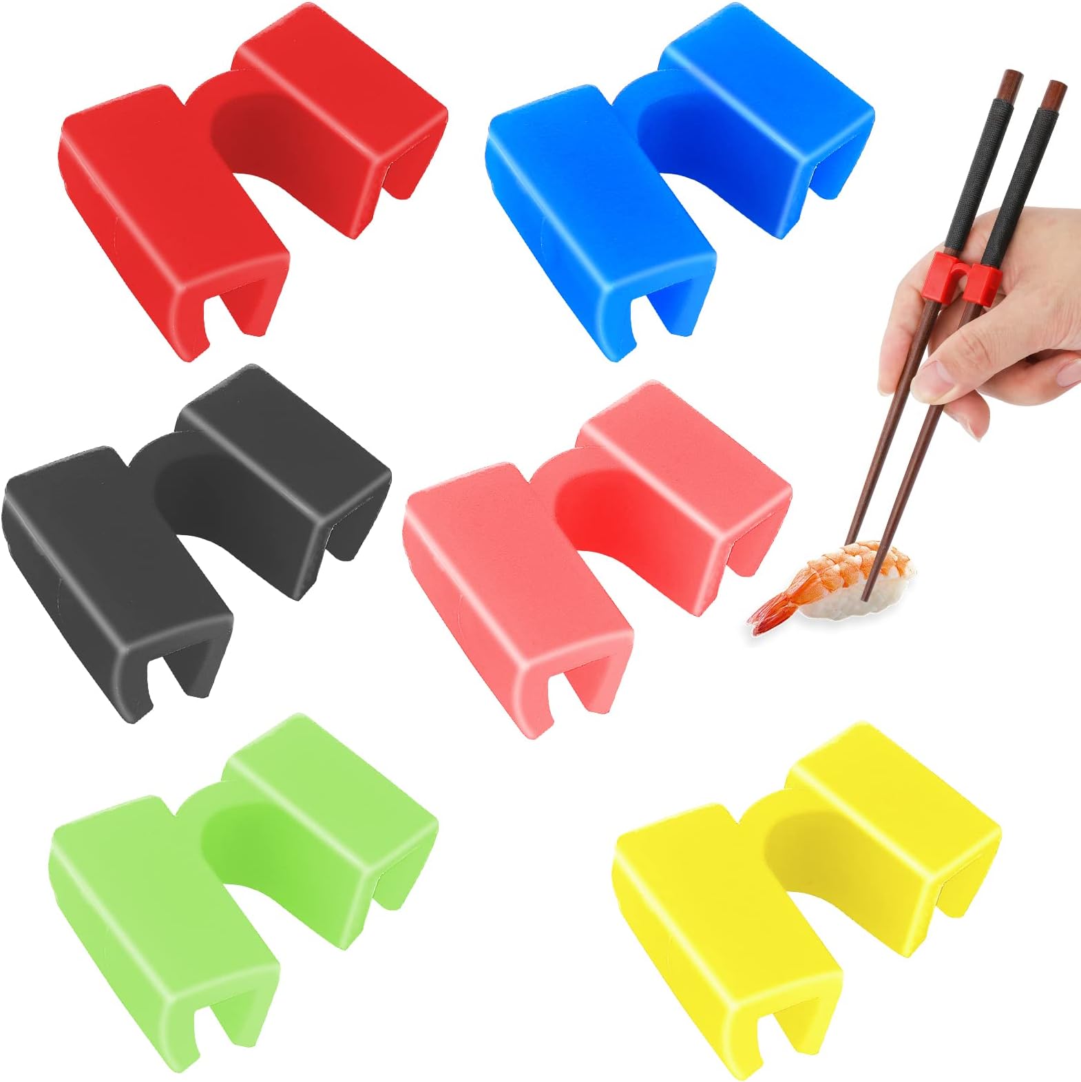 Amazon.com: 6 Pairs Reusable Chopsticks Helper,Chopsticks Trainer ...
