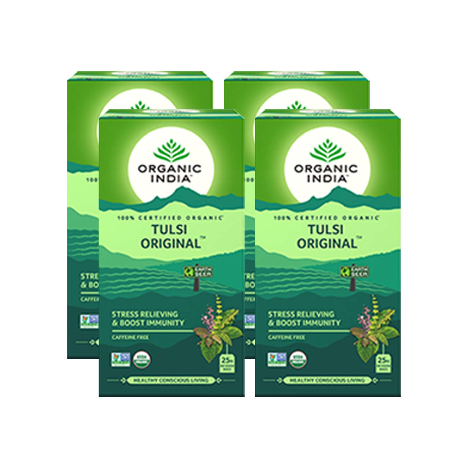 Organic India Tulsi Original 25 Tea Bag- (Pack of 4) : Amazon.in ...