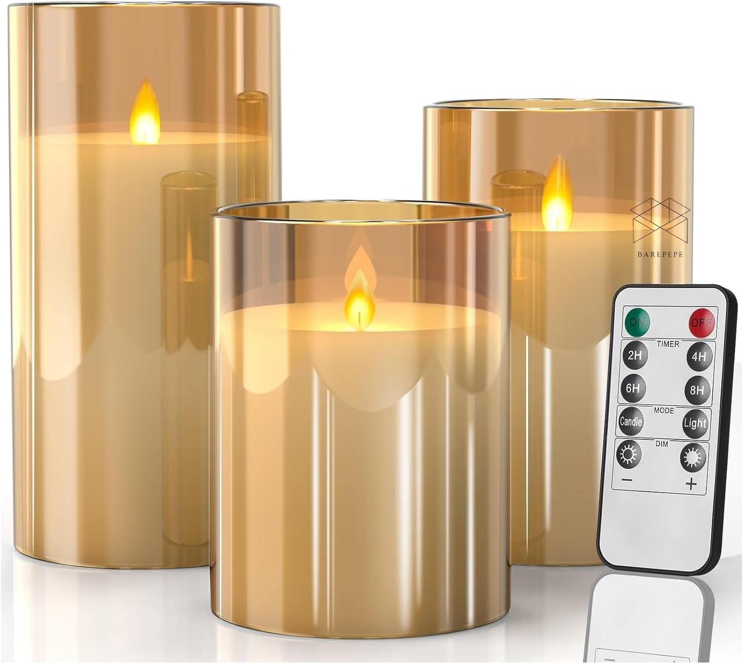 BAREPEPE Glass Electric LED Candles for Home Decoration Diwali ...