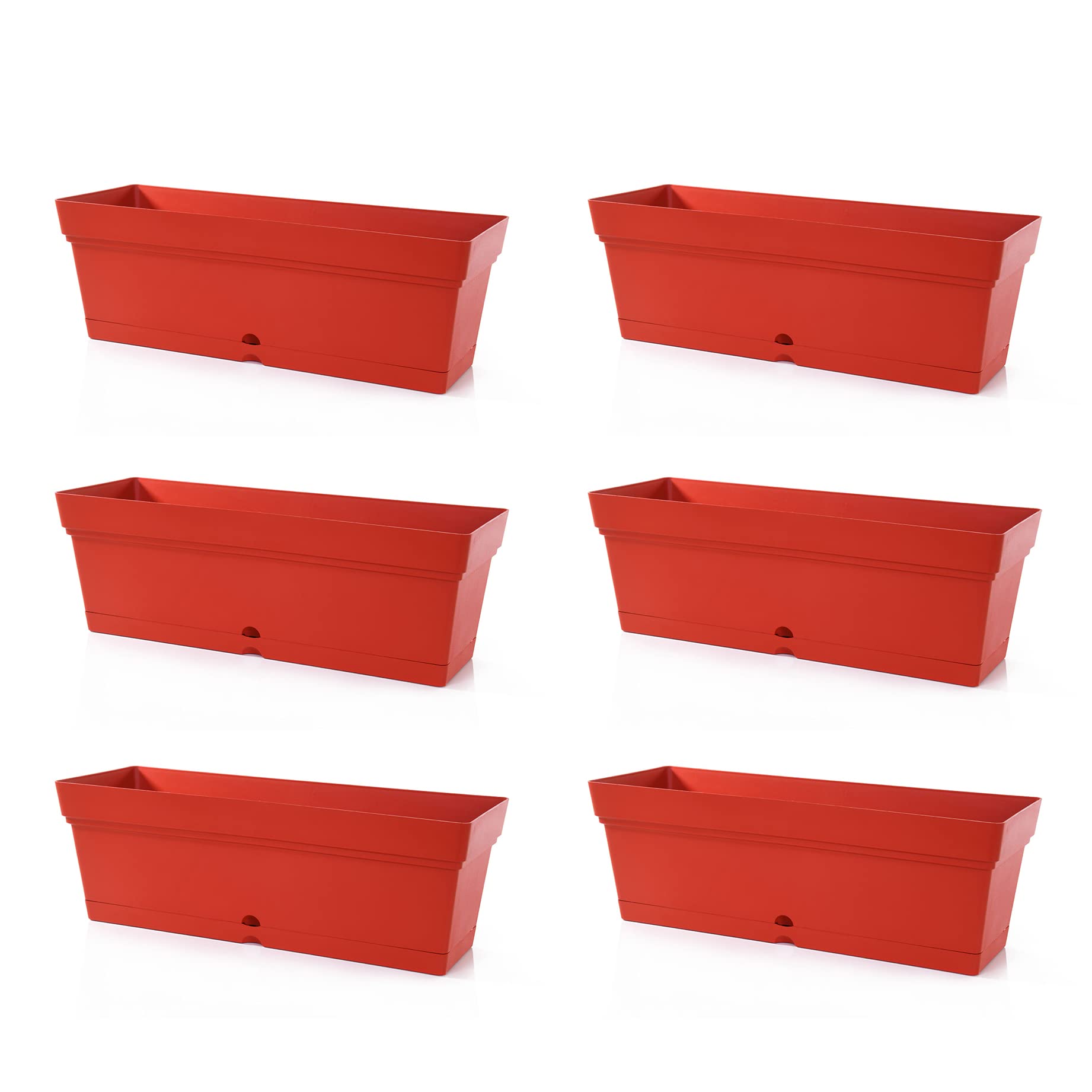 Amazon.com: Mintra Window Box Planters 6 Pack - BULK (Red 6pk) : Patio ...