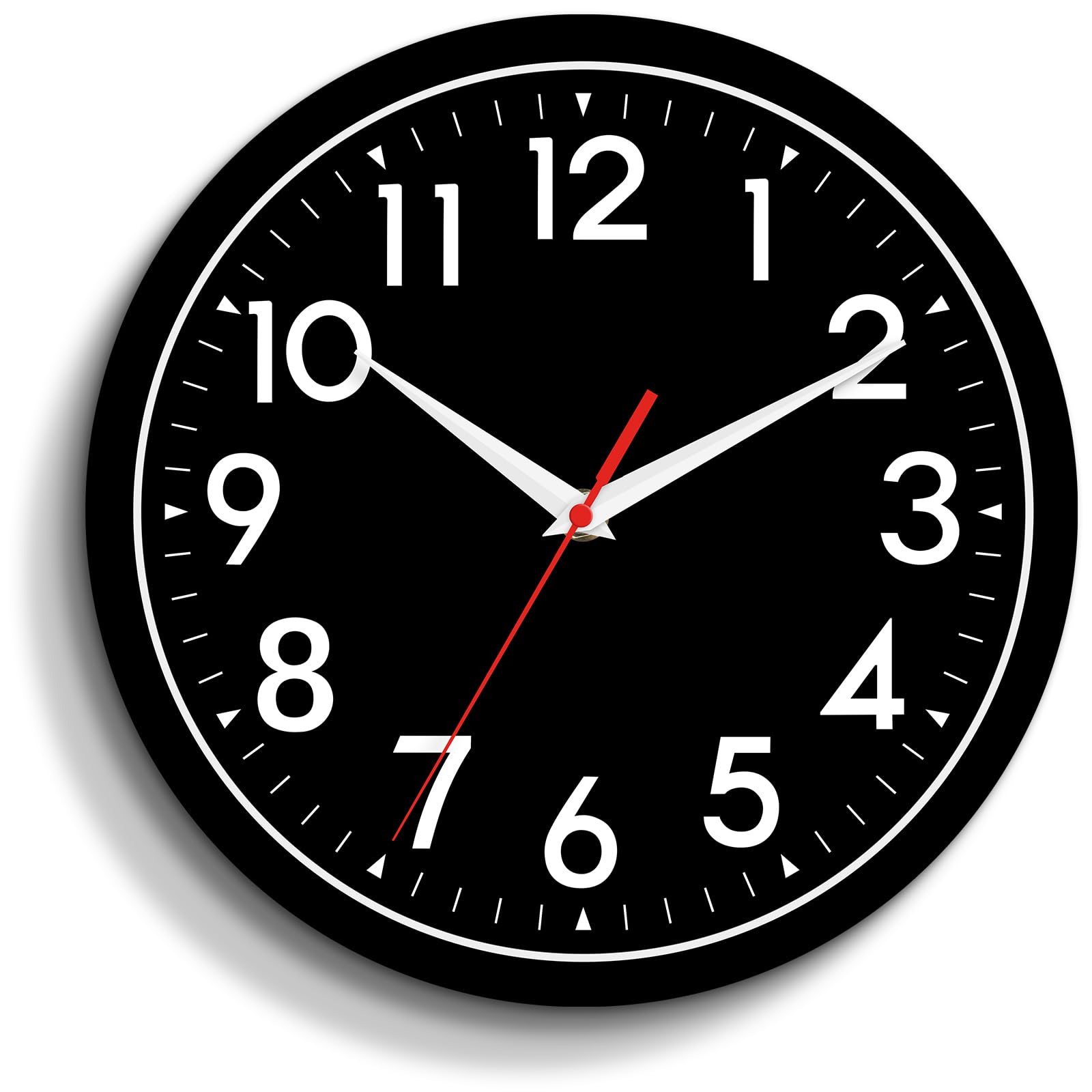 Snapklik.com : DAXSMY 12 Inch Wall Clock, Black Wall Clocks Battery ...