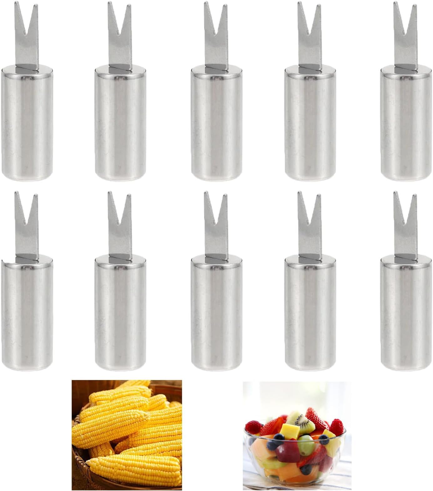 KitchenCraft KCCORNCOB Set of 6 Corn on the Cob Skewers with Wooden ...