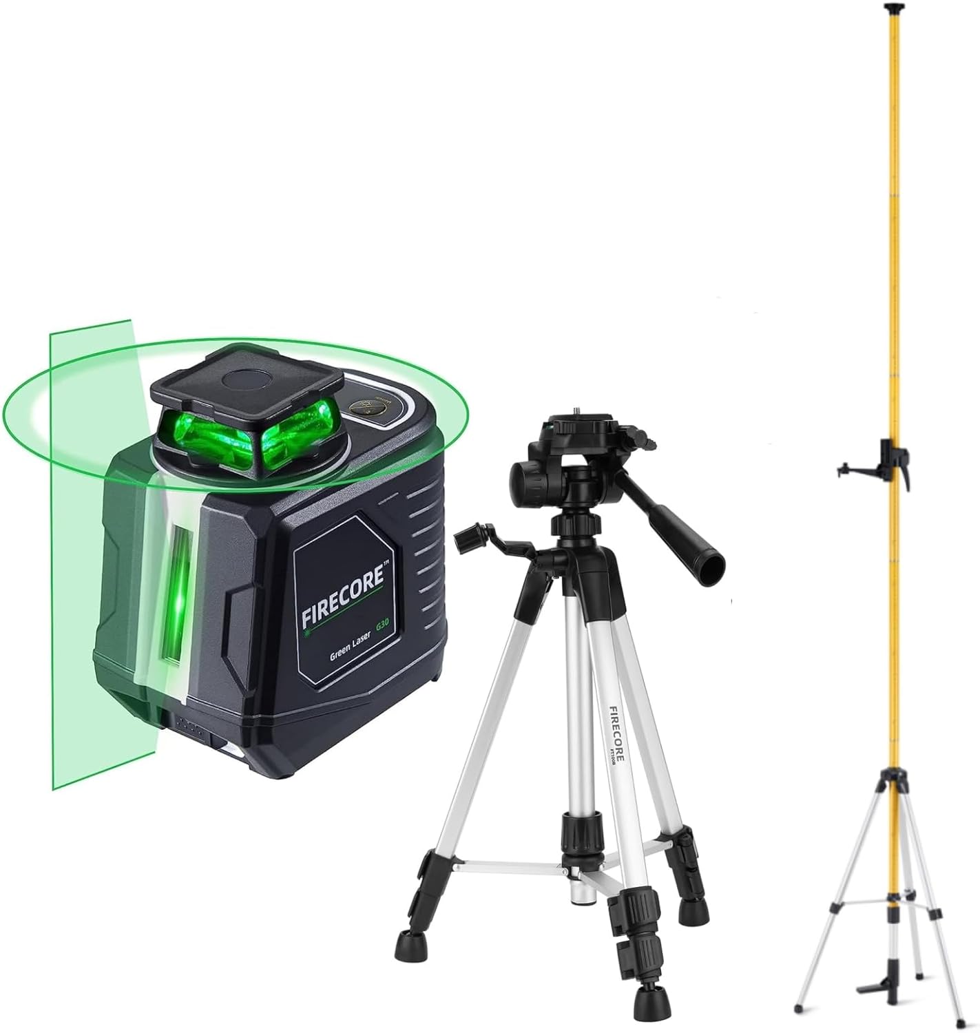Firecore 360° Self Leveling Cross Line Laser Level with Tripod and 12 ...