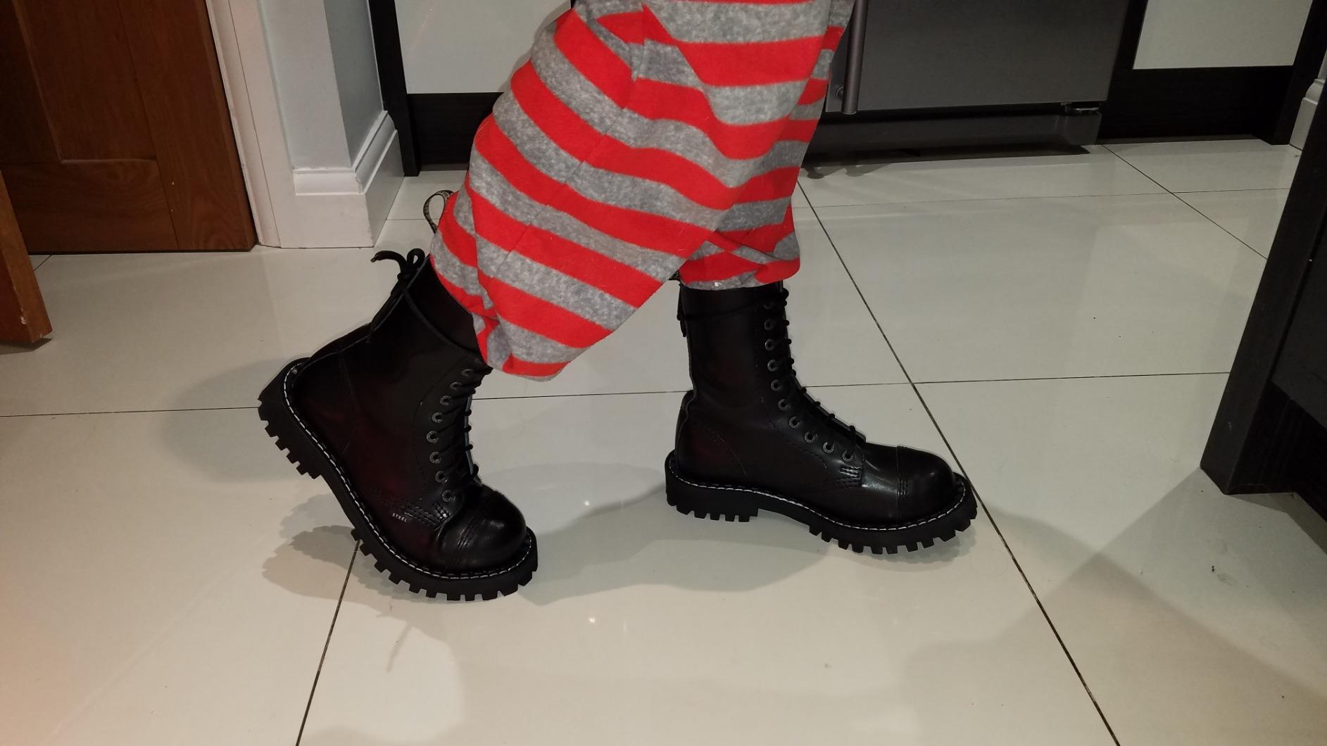 Steel Rangers Boots Combat Toe Black 10 Hole (UK 12 /EU 46): Amazon.co ...