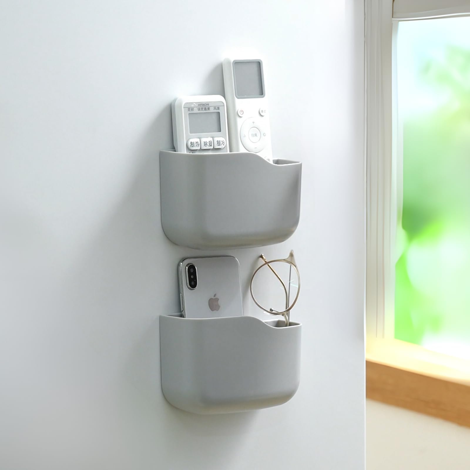 Amazon.com : HOSQULI Adhesive Remote Control Holder Wall Mount Storage ...