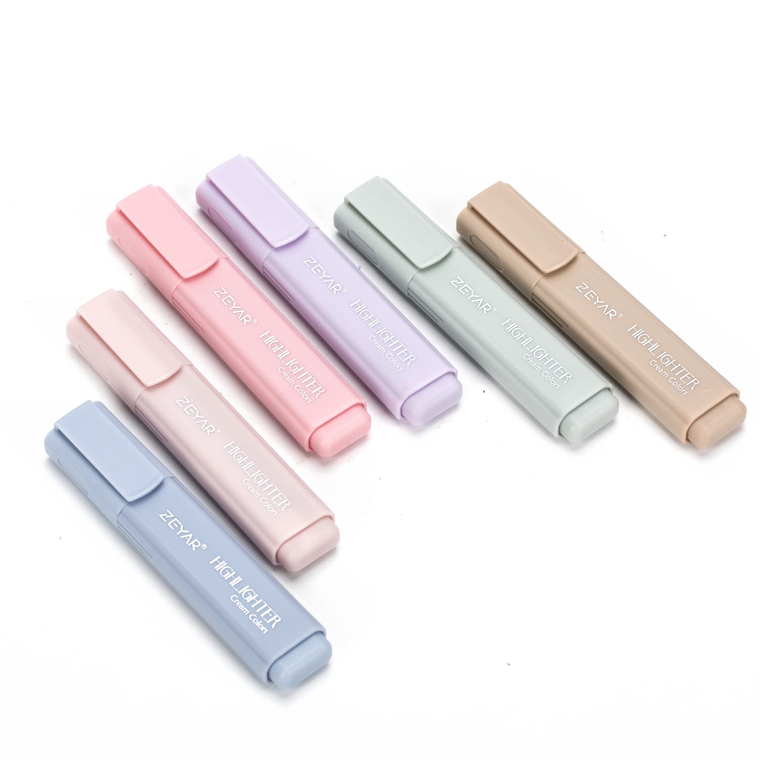 Snapklik.com : ZEYAR Highlighter Pen, Cream Colors Chisel Tip ...