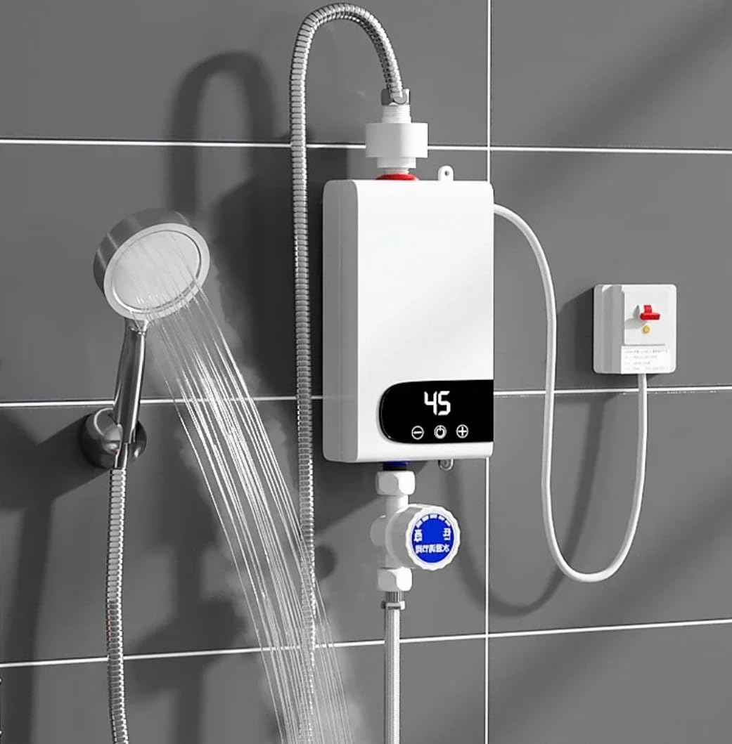Electric Shower Head Tankless Water Heater Thermostatic Shower Head Set ...
