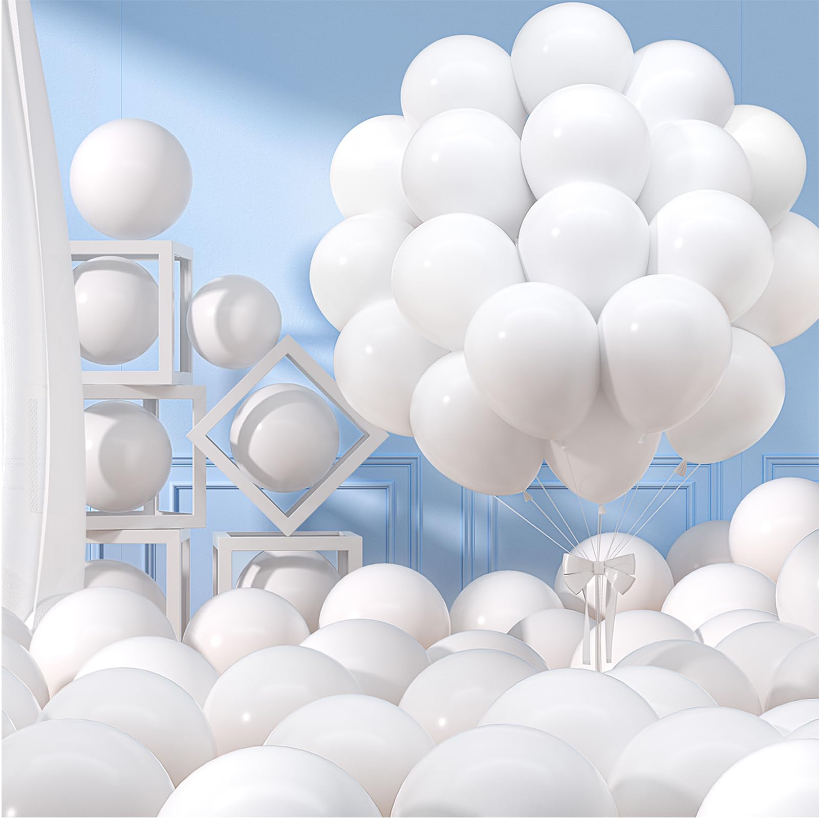 Amazon.com: 110pcs White Balloons 12 Inch White Latex Balloon Garland ...