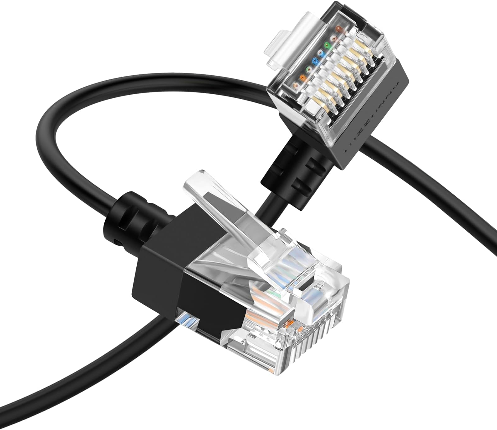 Amazon.co.jp: Thzzhnno Cat6A イーサネットケーブル 90度L型直角 3M、フレキシブルスリム&超薄型Cat6 Rj45 LANイーサネットパッチ、最大高速 ...