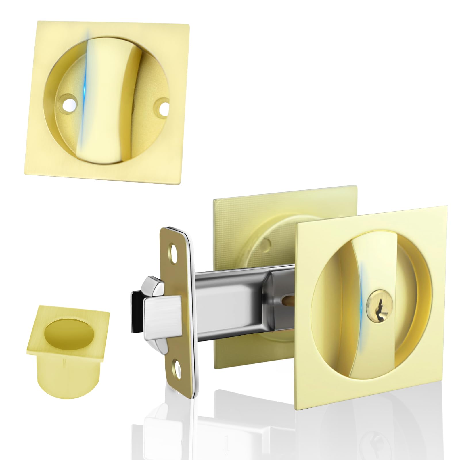 Pocket Door Lock with Keys Pocket Door Latch and Edge Pull Contemporary ...