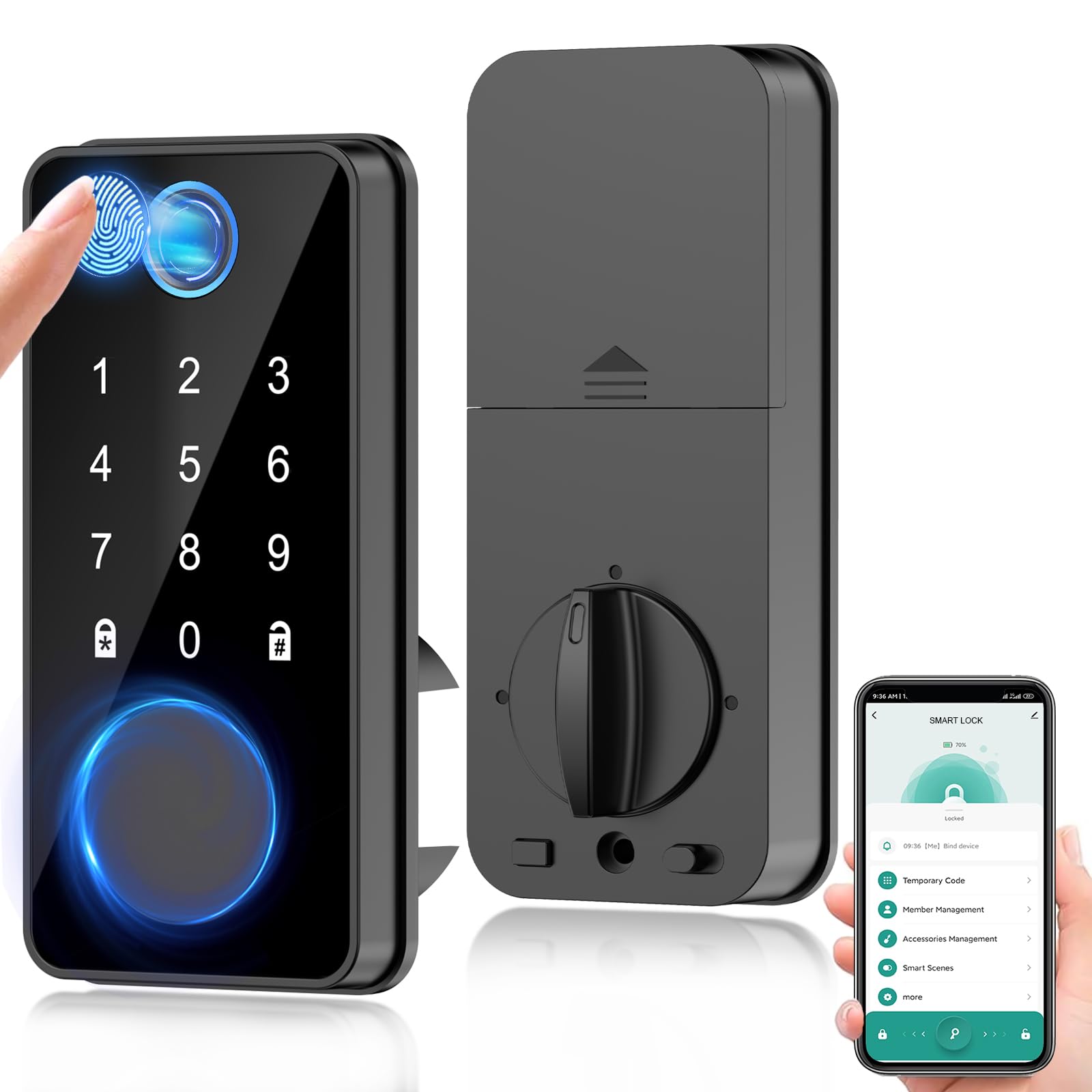 Smart Fingerprint Door Lock, Keyless Entry Door Lock, Front Door Lock ...