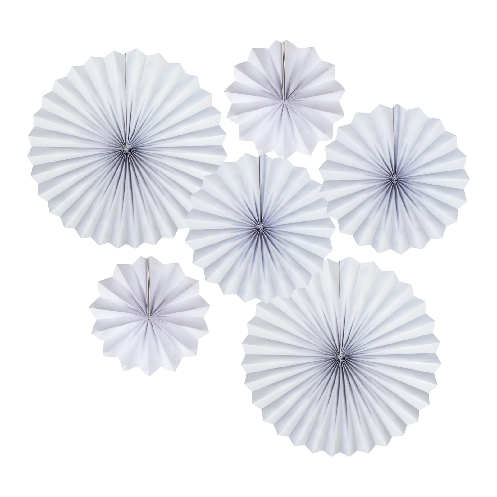 Amazon.com: White Round Party Hanging Paper Fans Decorations Set, Pack ...