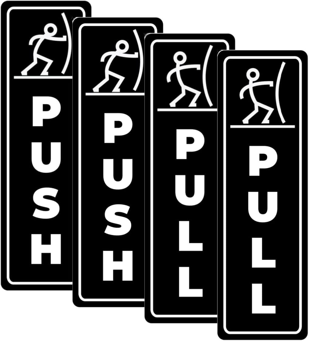 Amazon.com : PreZiouz 2 Set Vertical Push Pull Door Signs, 2" x 5 ...